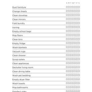 Cleaning Checklist, Printable Weekly/daily Cleaning Schedule, ADHD ...