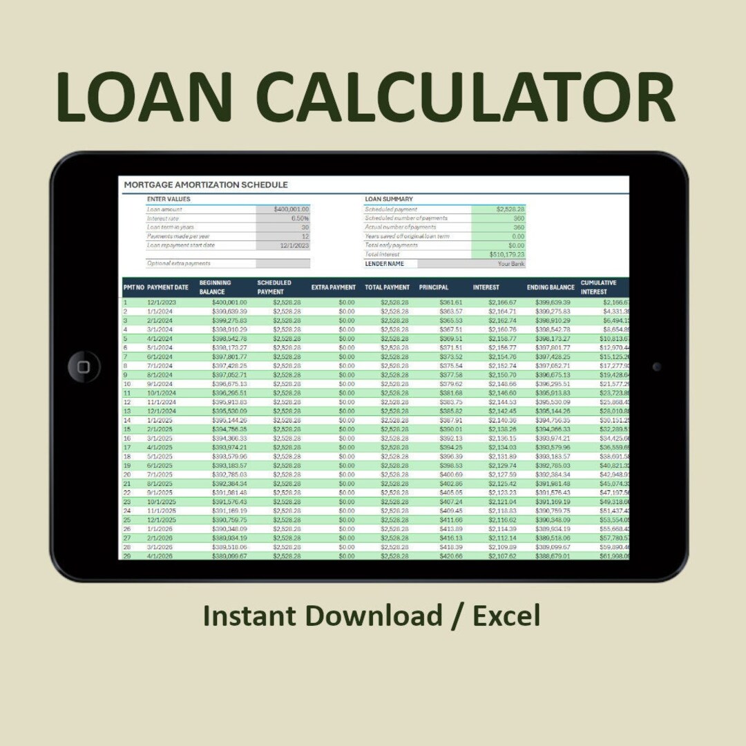 Loan Amortization Schedule Excel Template: Debt Payoff Calculator ...