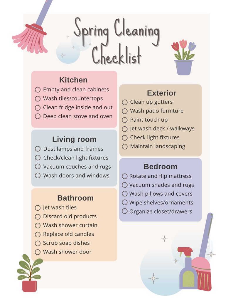 Cleaning Checklist, Printable Weekly/daily Cleaning Schedule, ADHD ...