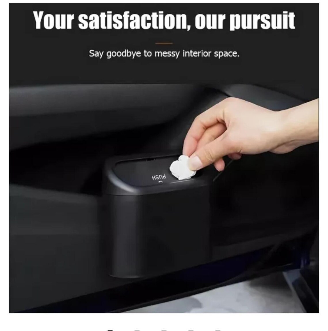 Universal Car Organizer Hanging Trash Bin Compact Square ABS Garbage ...