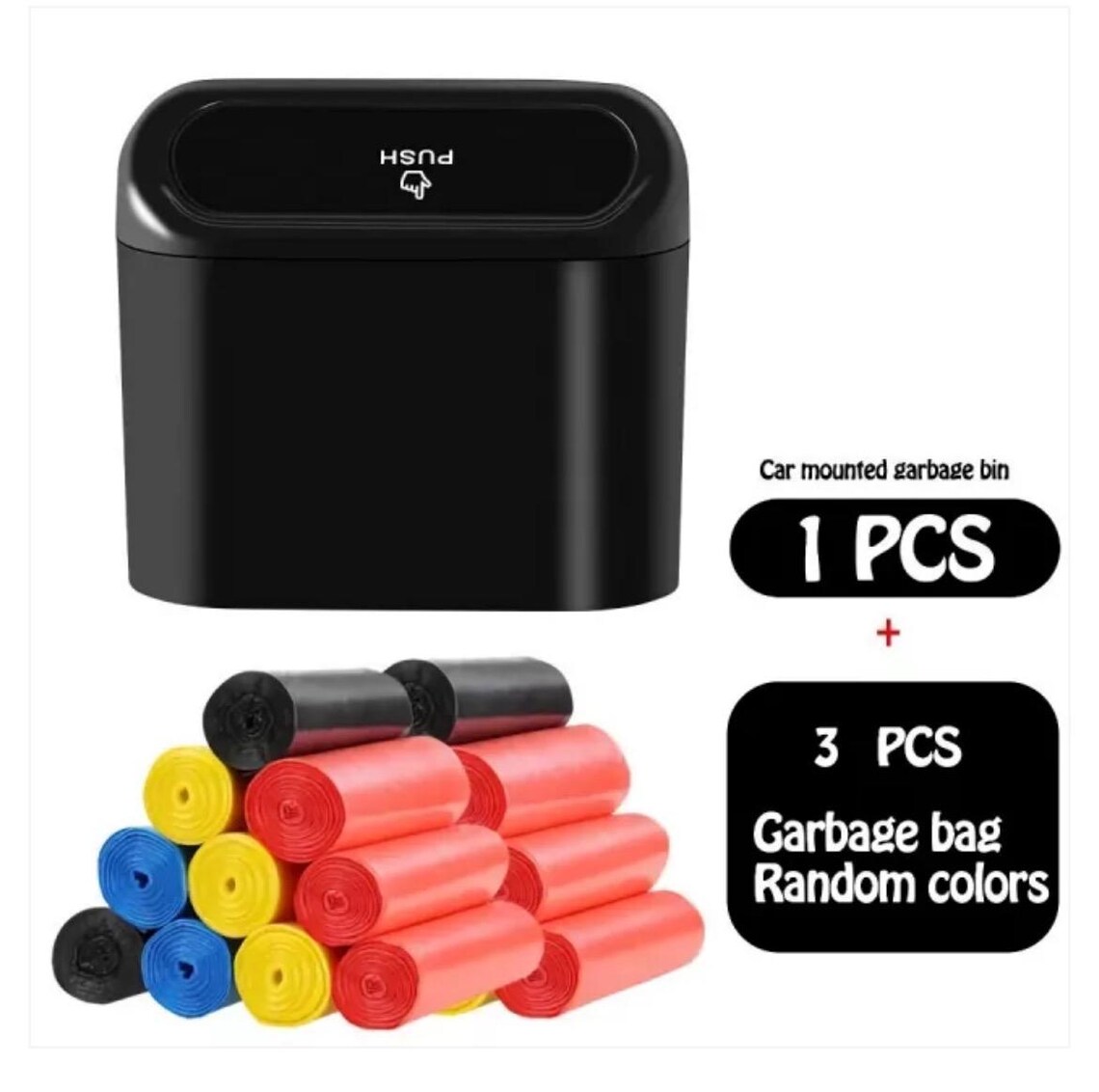 Universal Car Organizer Hanging Trash Bin Compact Square ABS Garbage ...