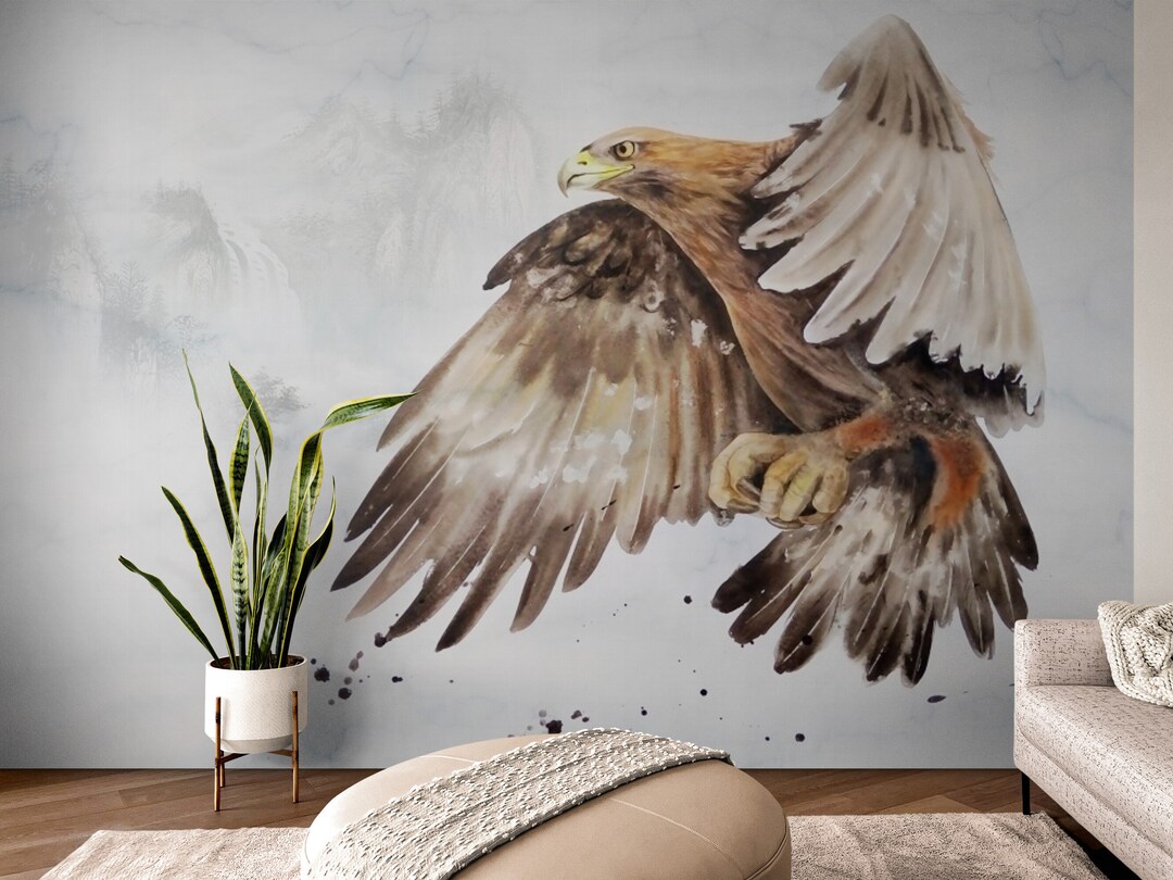 Eagle Wallpaper Canvas Bird Wall Mural Peel and Stick Motivational ...