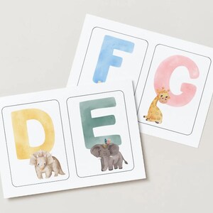 Watercolor Alphabet Flashcards for Kids | Printable ABC Learning Cards ...