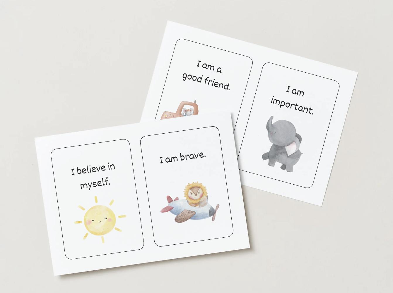 Printable Positive Affirmations Flashcards for Kids | 29 Motivational ...