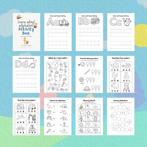 Printable Alphabet Activity Book - Tracing, Writing & Matching ...