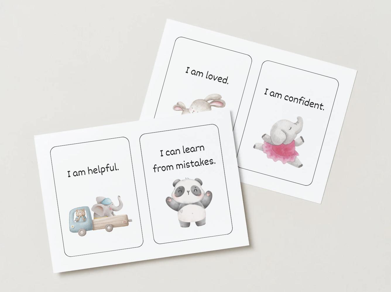 Printable Positive Affirmations Flashcards for Kids | 29 Motivational ...