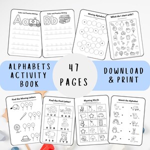 Printable Alphabet Activity Book - Tracing, Writing & Matching ...