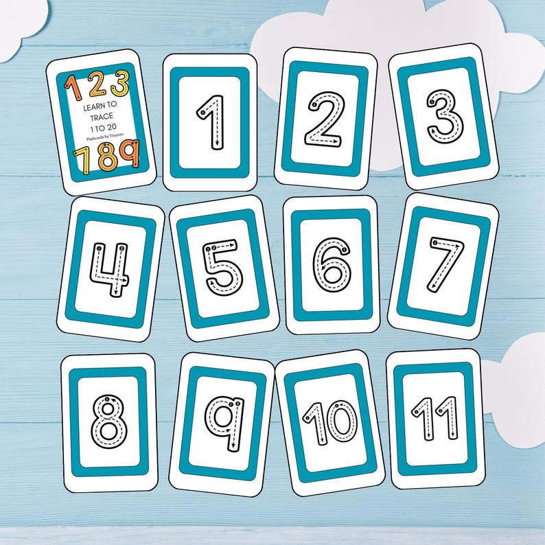 Printable Traceable Numbers Flashcards for Kids | Reusable Tracing ...