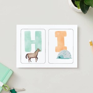 Watercolor Alphabet Flashcards for Kids | Printable ABC Learning Cards ...