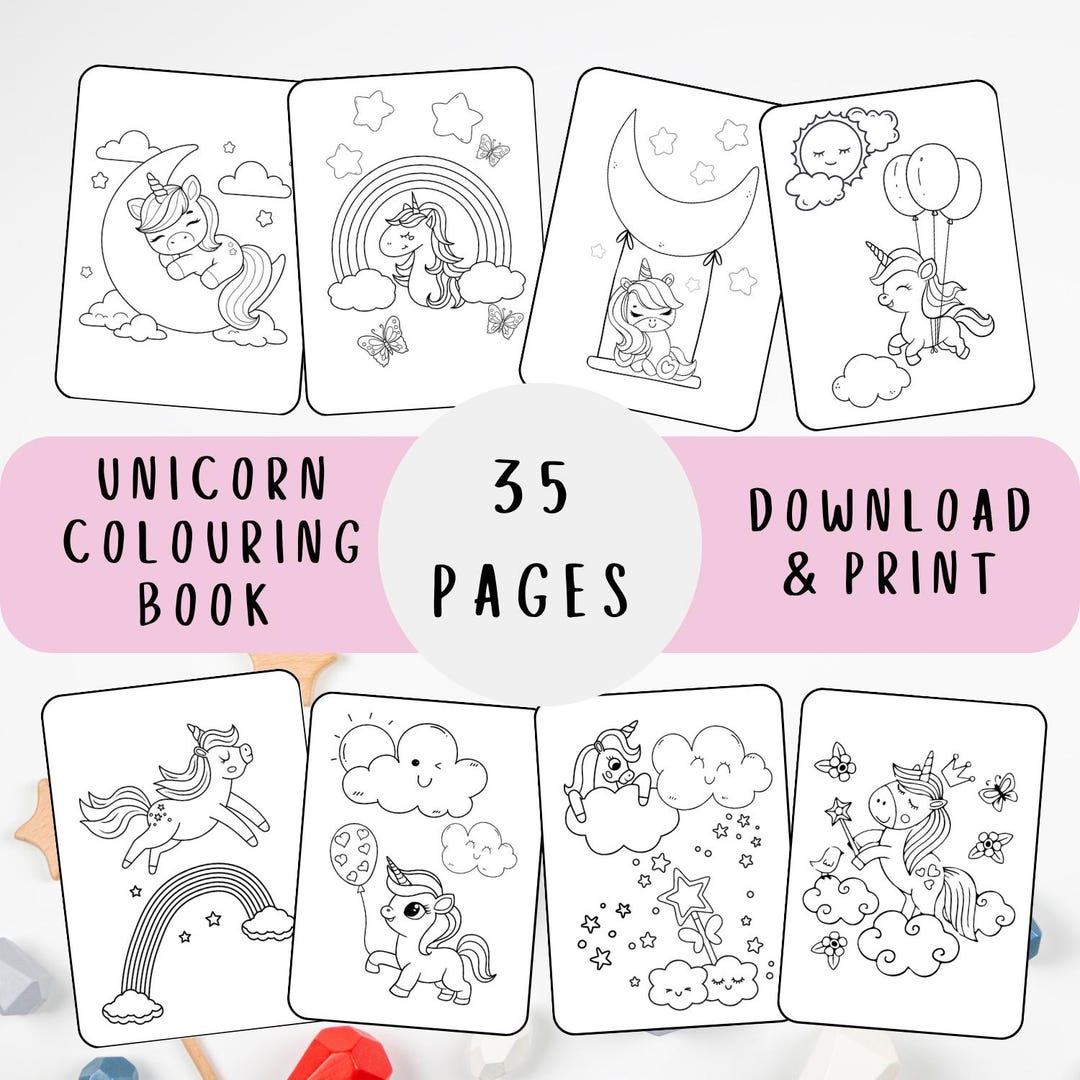 Printable Magical Unicorn Colouring Book | 35 Printable Pages for Kids ...