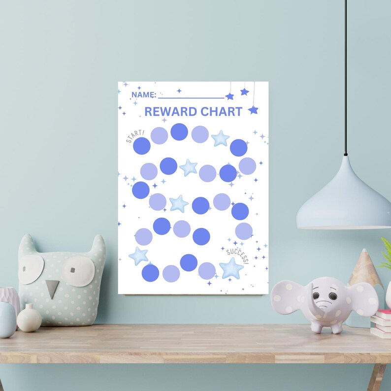 Printable Reward Chart for Kids – Pink & Blue | Simple Behavior Chart ...