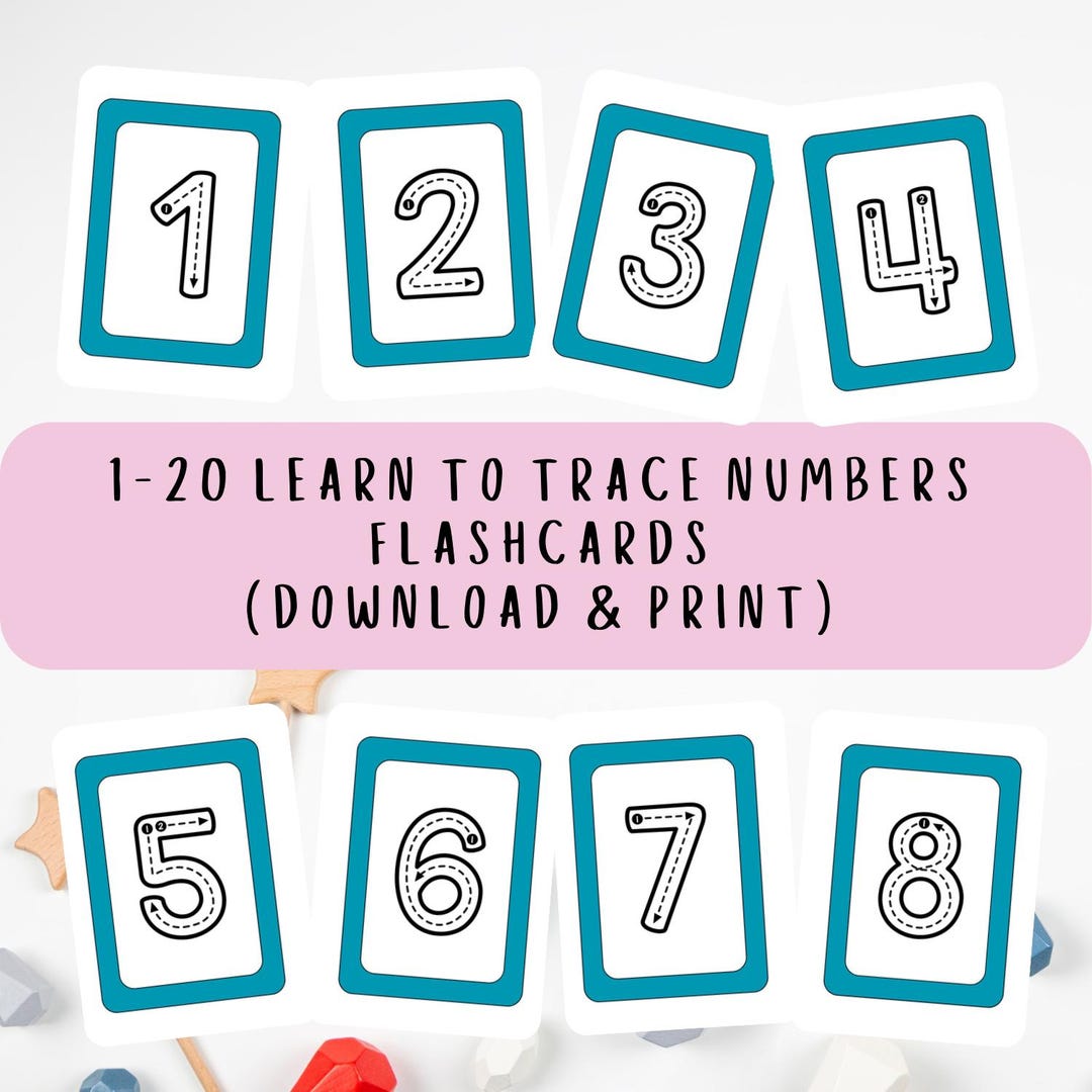 Printable Traceable Numbers Flashcards for Kids | Reusable Tracing ...