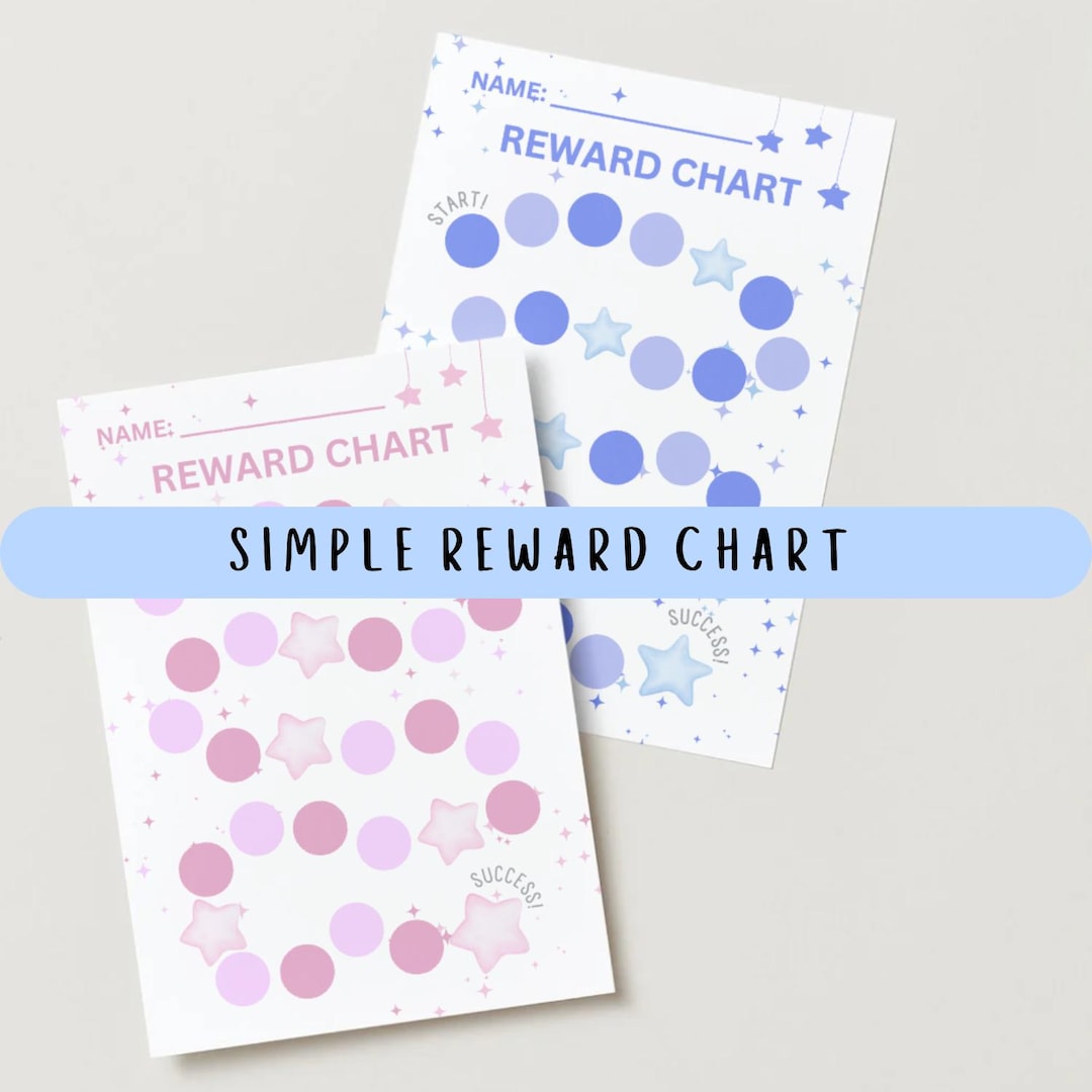 Printable Reward Chart for Kids – Pink & Blue | Simple Behavior Chart ...