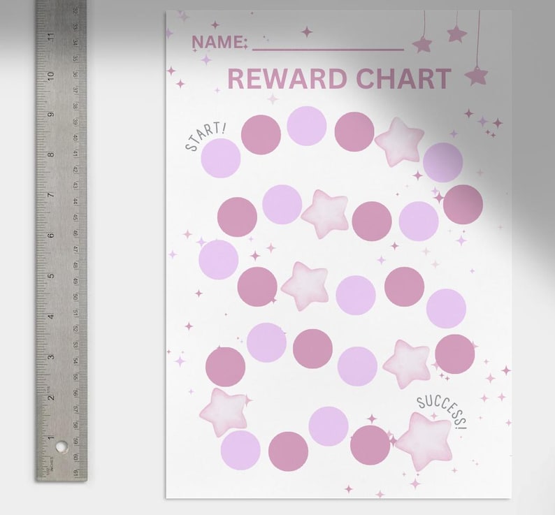 Printable Reward Chart for Kids – Pink & Blue | Simple Behavior Chart ...