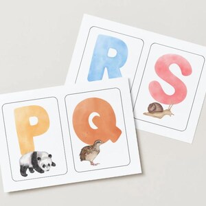 Watercolor Alphabet Flashcards for Kids | Printable ABC Learning Cards ...