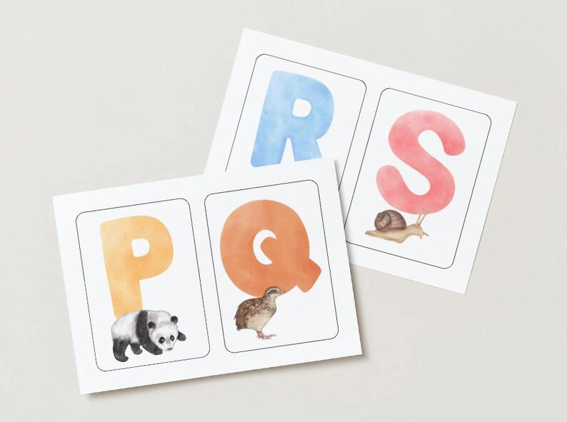 Watercolor Alphabet Flashcards for Kids | Printable ABC Learning Cards ...