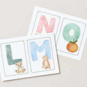 Watercolor Alphabet Flashcards for Kids | Printable ABC Learning Cards ...