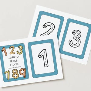 Printable Traceable Numbers Flashcards for Kids | Reusable Tracing ...