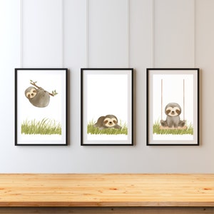 Cute Sloths Posters | Set of 3 | Nursery Decoration | Home Decor | Cute ...