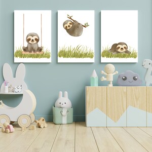 Cute Sloths Posters | Set of 3 | Nursery Decoration | Home Decor | Cute ...