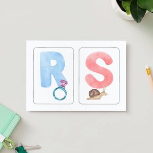 Watercolor Alphabet Flashcards for Kids | Printable ABC Learning Cards ...