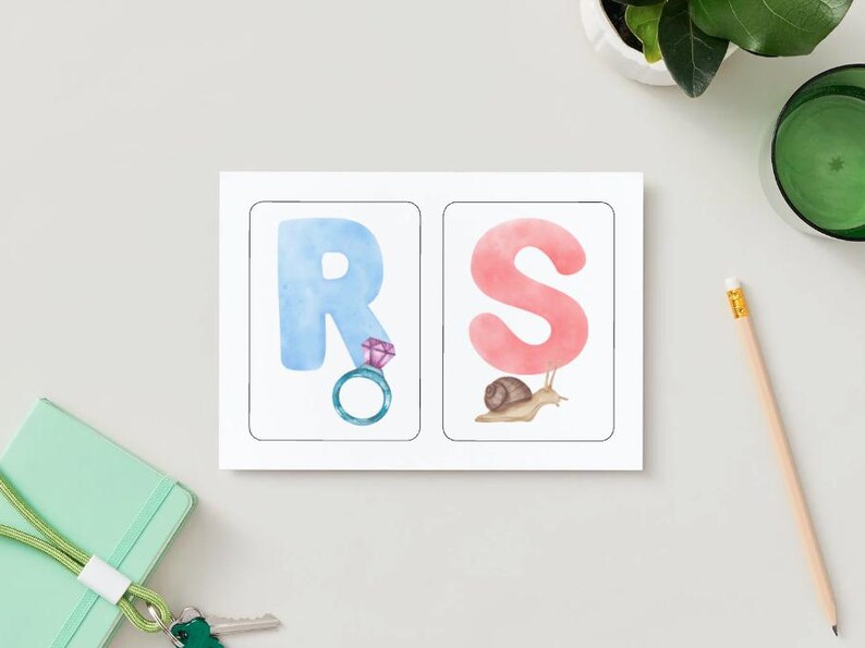 Watercolor Alphabet Flashcards for Kids | Printable ABC Learning Cards ...