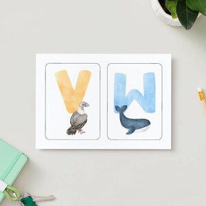 Watercolor Alphabet Flashcards for Kids | Printable ABC Learning Cards ...