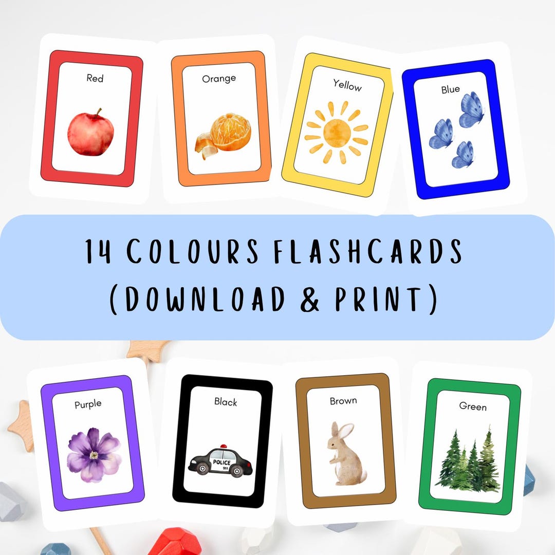 14 Color Flashcards | Digital Download for Kids | Printable Flashcards ...