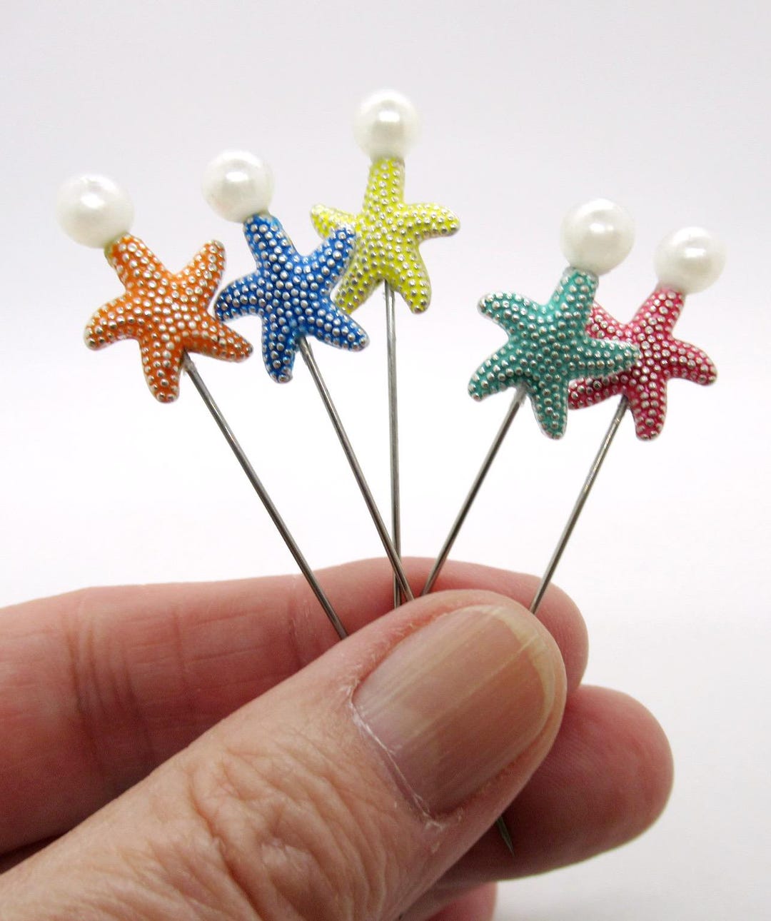 Decorative Beaded Pins With Felt Booklet Storage - Fancy Straight Pins ...