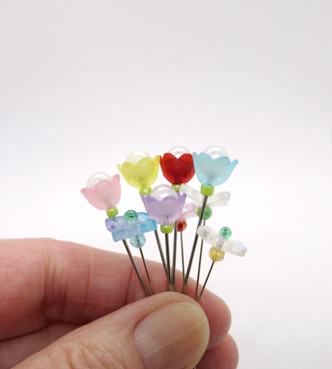 Decorative Beaded Pins With Felt Booklet Storage Fancy Straight Pins ...