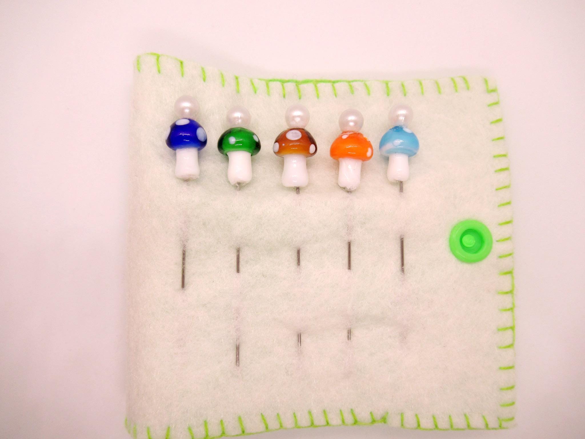 Decorative Beaded Pins With Felt Booklet Storage - Fancy Straight Pins ...