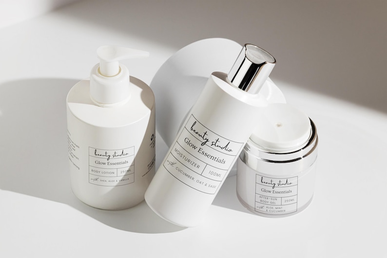 Cosmetic Label Bundle Templates | 12 Canva Cosmetic Labels for Jars ...