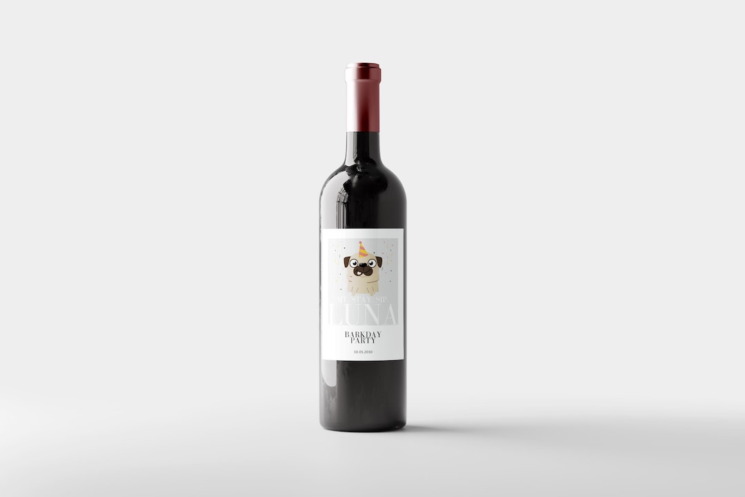 Editable Pet Wine Label Canva Template – Funny Dog & Cat Printable Wine ...