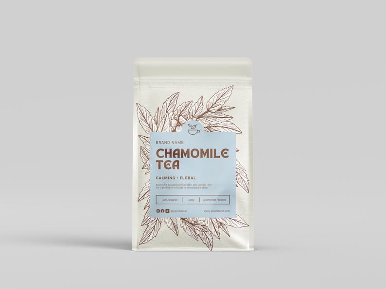 4 Rustic Tea Label Template Canva | Editable Tea Pouch Labels | Kraft ...