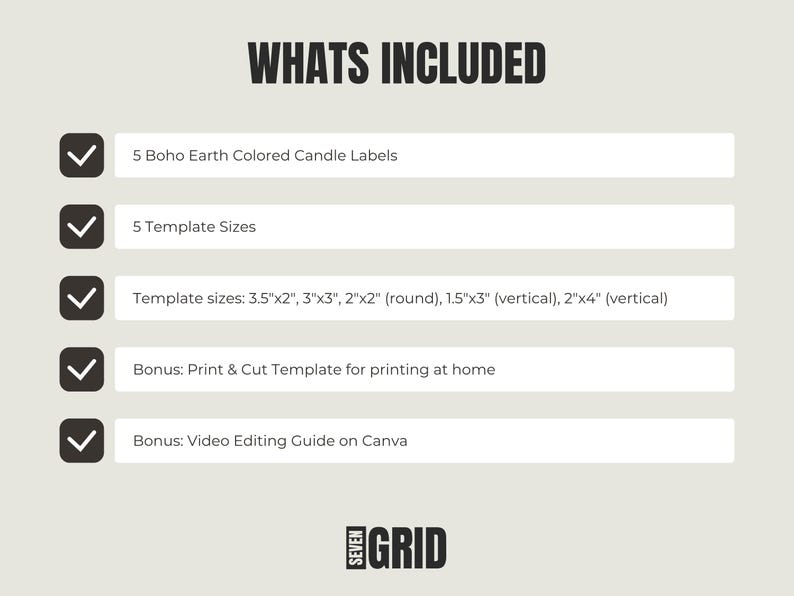 Boho Candle Label Templates Canva Bundle – Earth Tone Round, Square ...