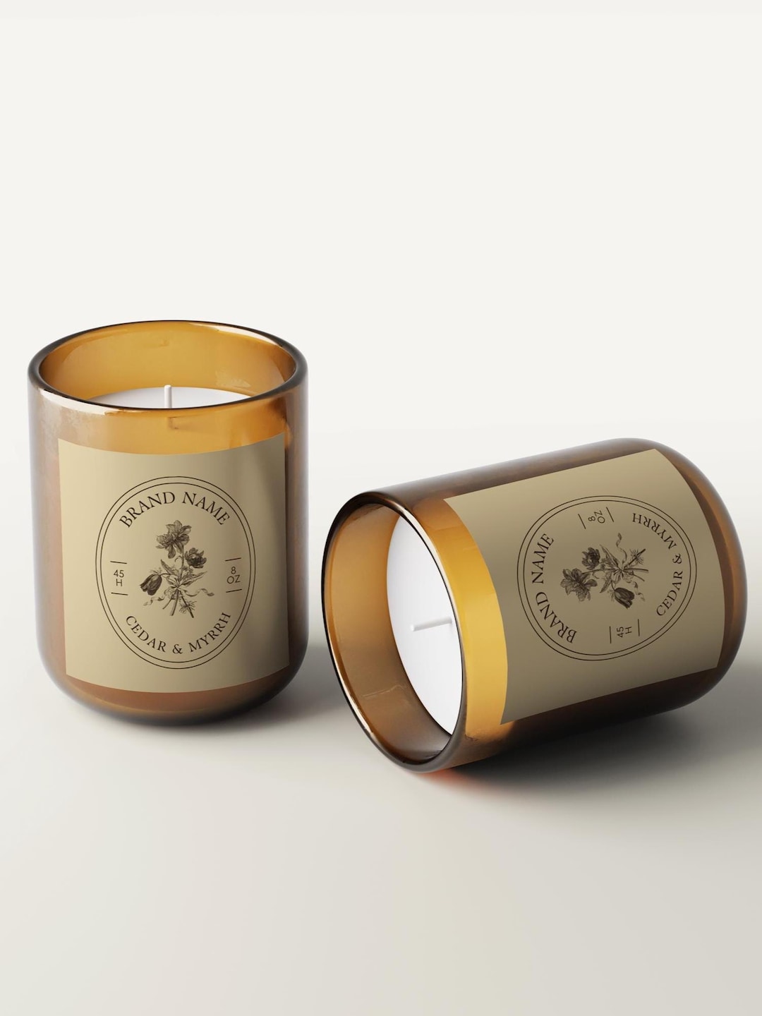 Candle Packaging Label Templates Canva | Editable Rustic Botanical ...