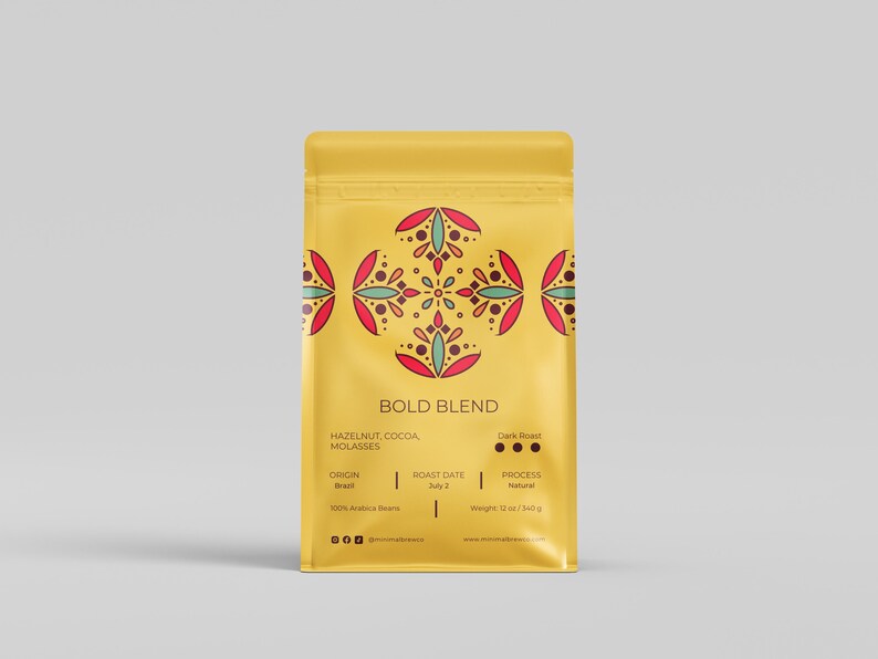 Editable Coffee Roaster Label Kit Canva | Minimalist Coffee Pouch ...