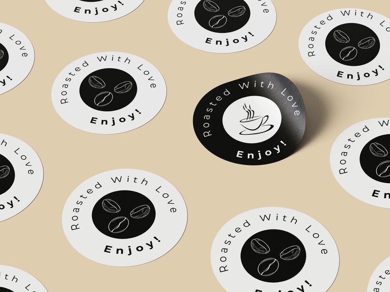 Coffee Label Template Canva (3 Sizes) | Coffee Business Card, Coffee ...