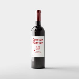 Editable Wine Bottle Label Canva Template, Custom QR Code Message Label ...