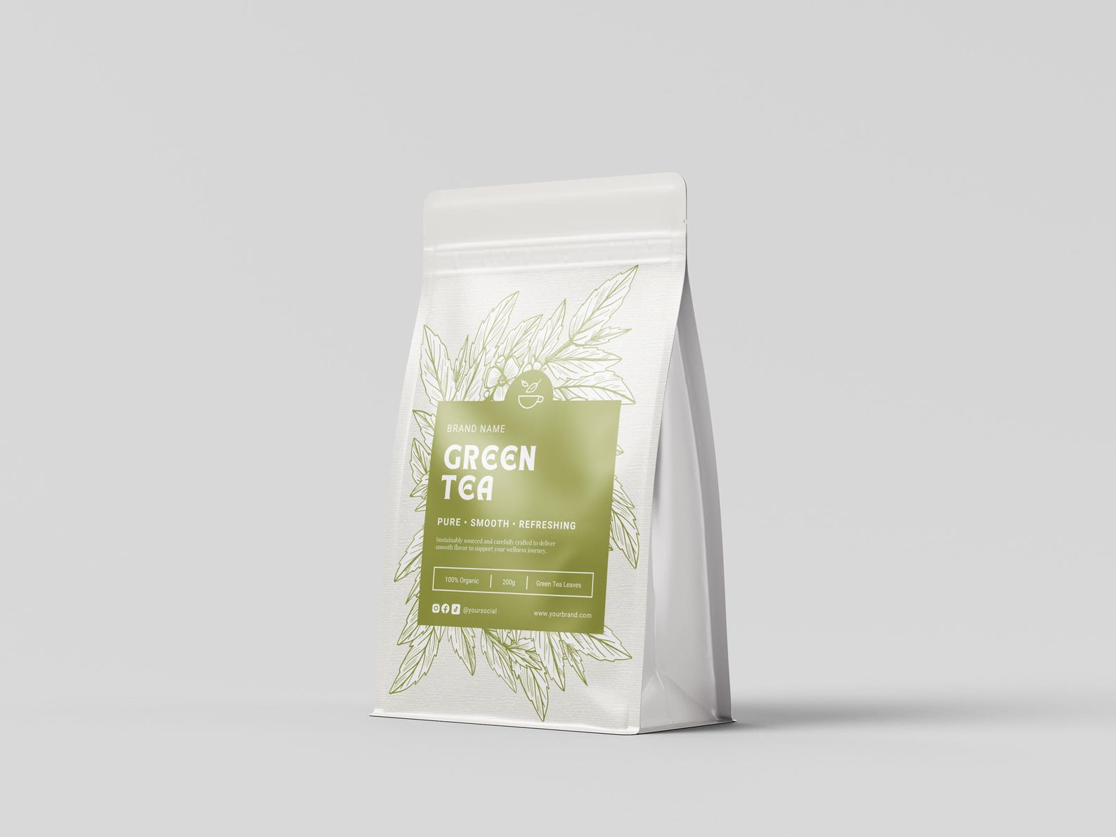 4 Rustic Tea Label Template Canva | Editable Tea Pouch Labels | Kraft ...