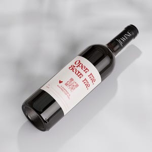 Editable Wine Bottle Label Canva Template, Custom QR Code Message Label ...