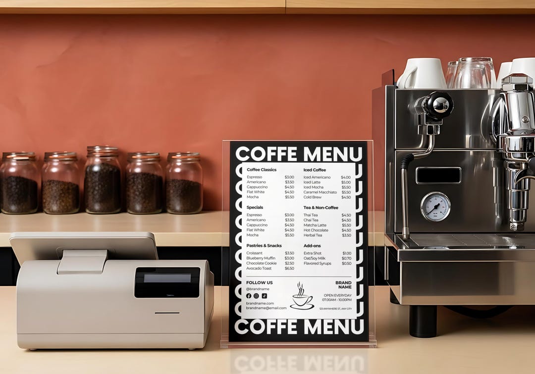 Coffee Menu Template, Coffee Shop Menu Template Canva, Editable Cafe ...