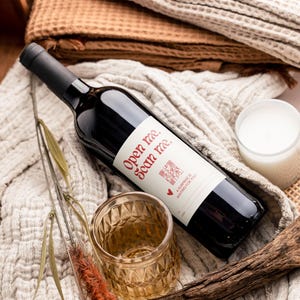 Editable Wine Bottle Label Canva Template, Custom QR Code Message Label ...