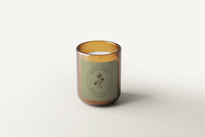 Candle Packaging Label Templates Canva | Editable Rustic Botanical ...
