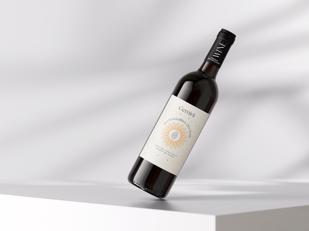 Editable Air Sign Wine Label Template – Gemini Libra Aquarius Printable ...