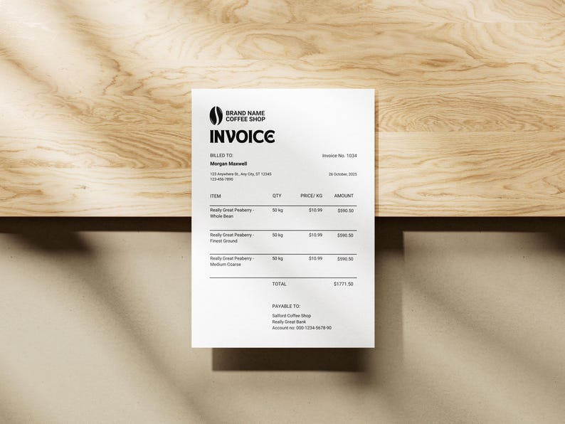 Coffee Packaging Templates Canva | Editable Pouch Labels (3 Sizes ...