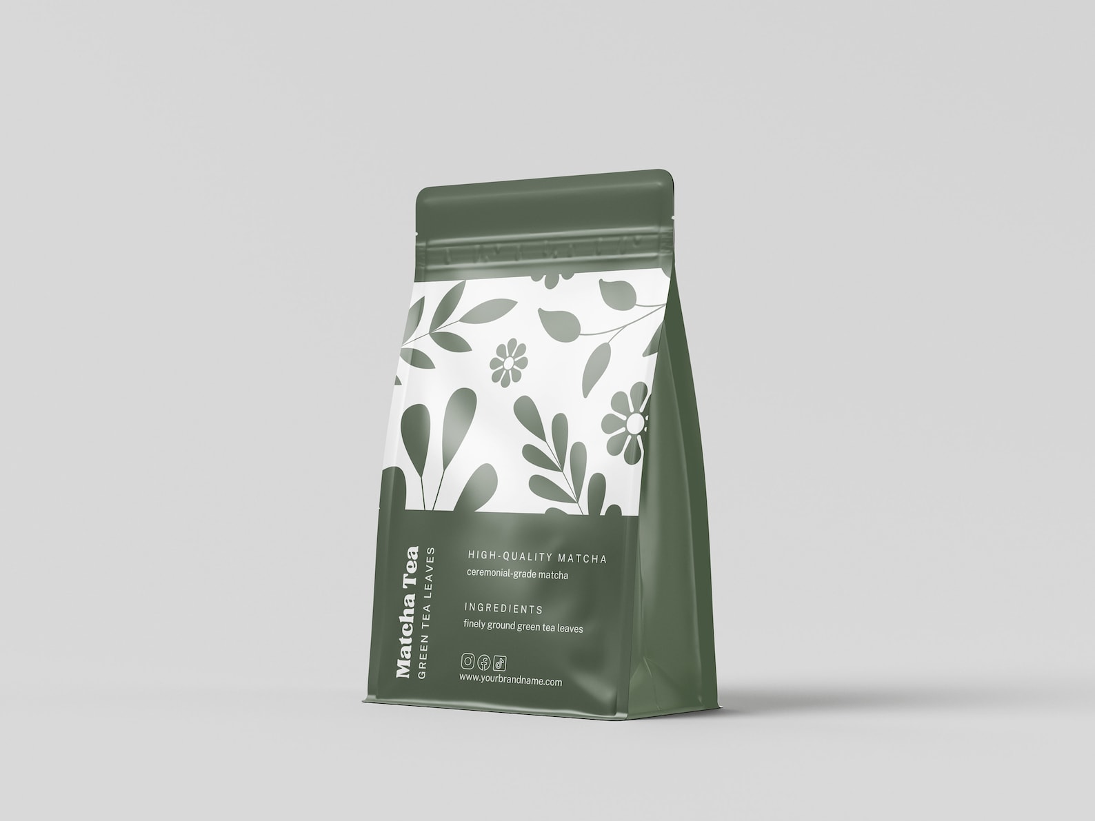 Custom Tea Brand Label Kit Canva | Editable Pouch Templates (3 Sizes ...