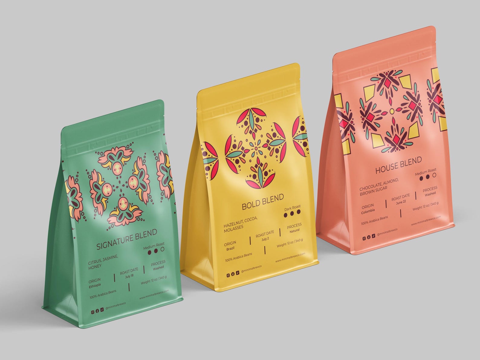 Editable Coffee Roaster Label Kit Canva | Minimalist Coffee Pouch ...