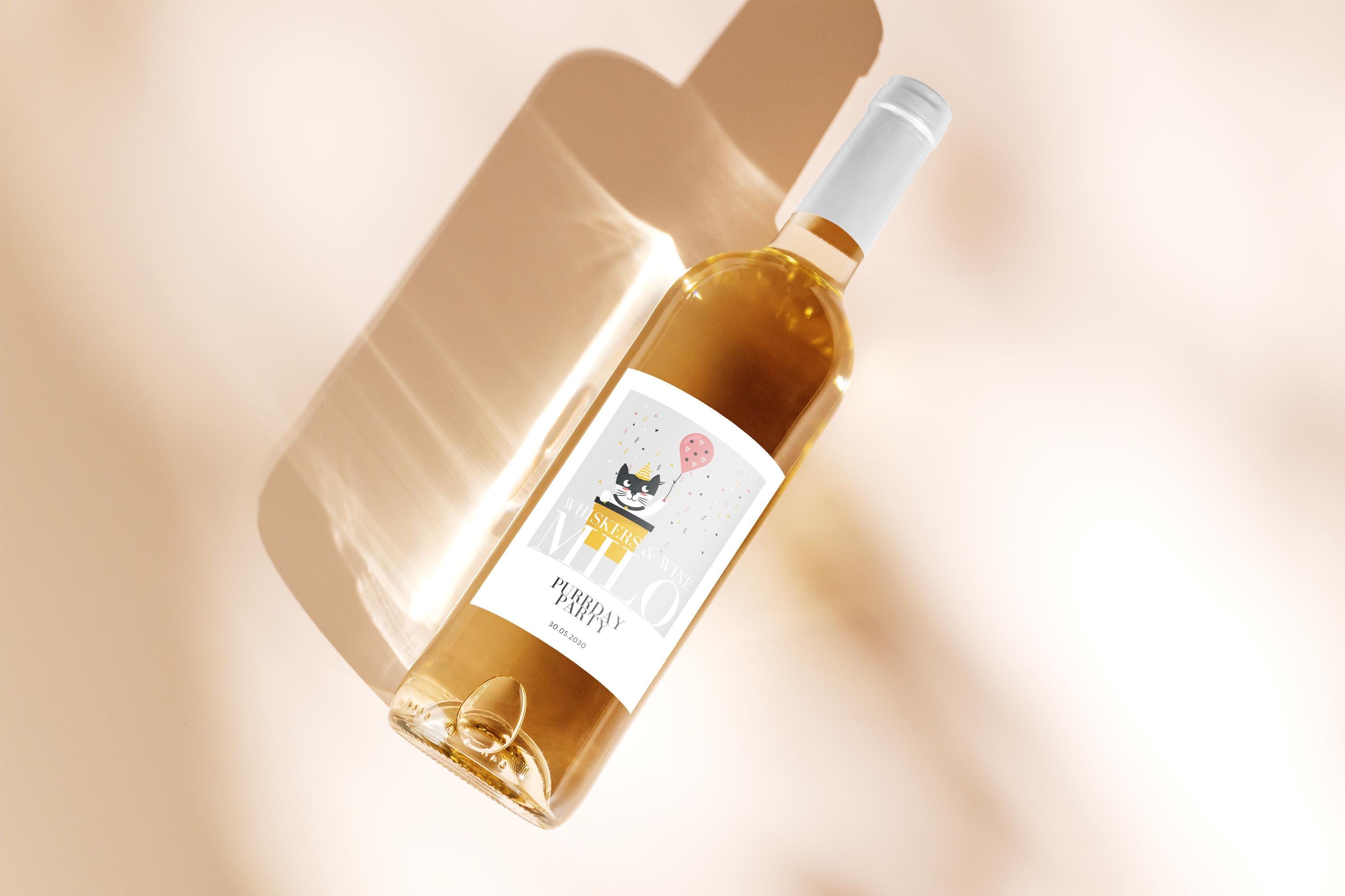 Editable Pet Wine Label Canva Template – Funny Dog & Cat Printable Wine ...