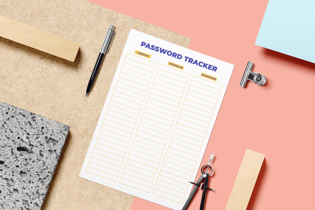 Printable Password Tracker Log PDF | Editable Password Organizer for ...